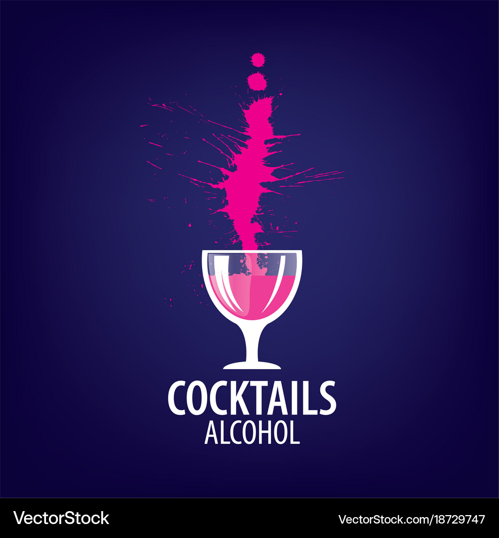 Alcoholic cocktails logo Royalty Free Vector Image