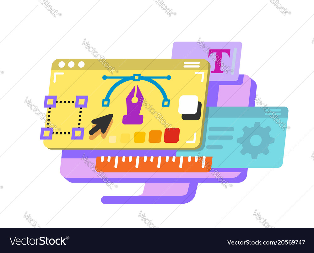 Creating web page design Royalty Free Vector Image