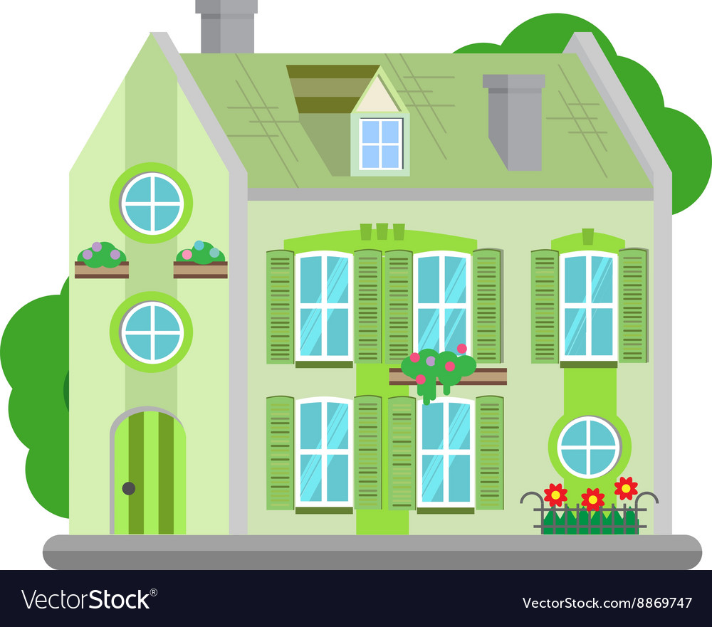Cute colorful house Royalty Free Vector Image - VectorStock