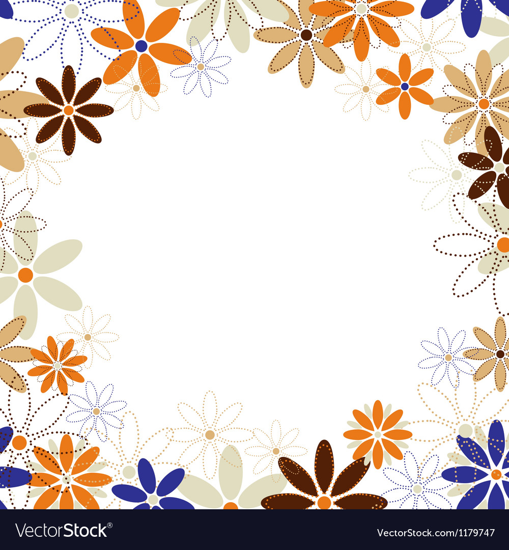 Flowers frame background Royalty Free Vector Image