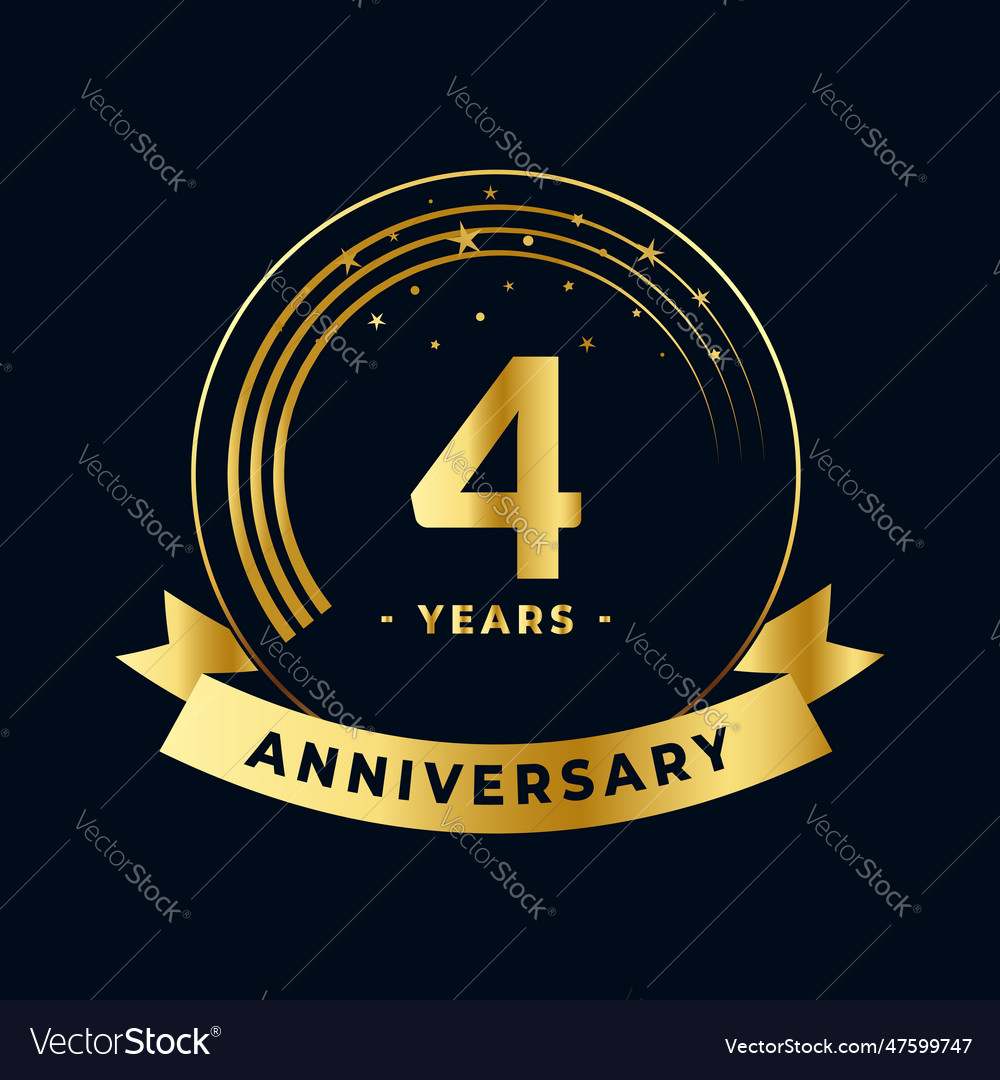Four years anniversary celebration emblem Vector Image Four years anniversary celebration emblem Vector Image