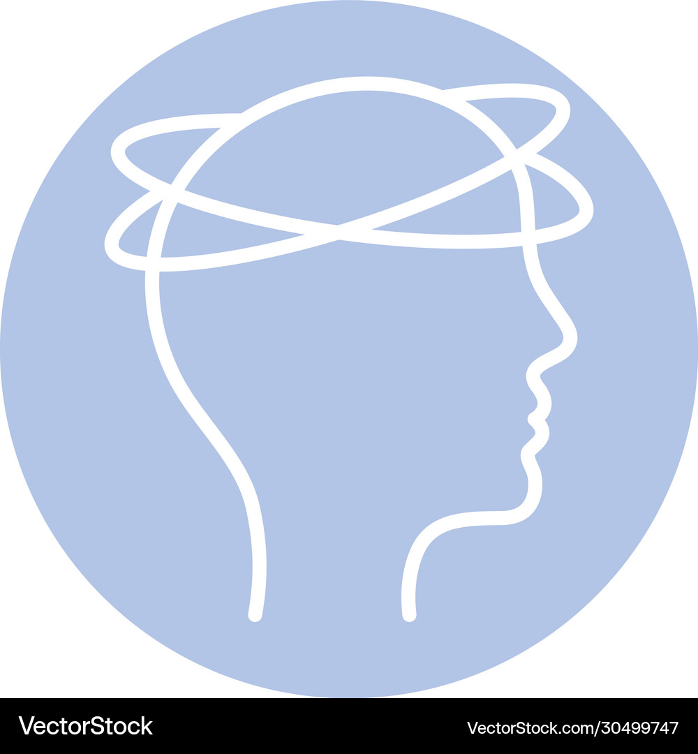 Halo over human head block style icon Royalty Free Vector