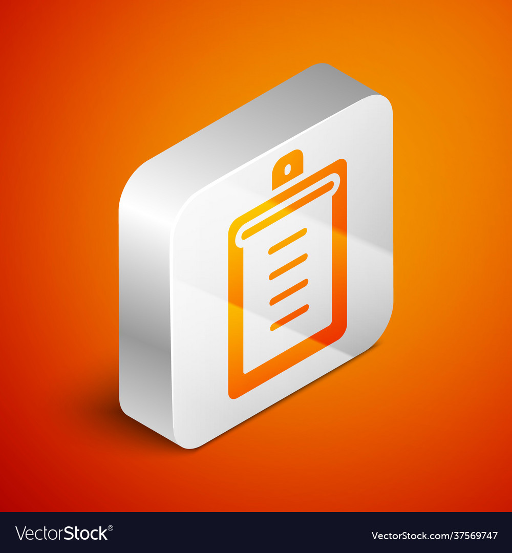 Isometric clipboard with checklist icon isolated Vector Image