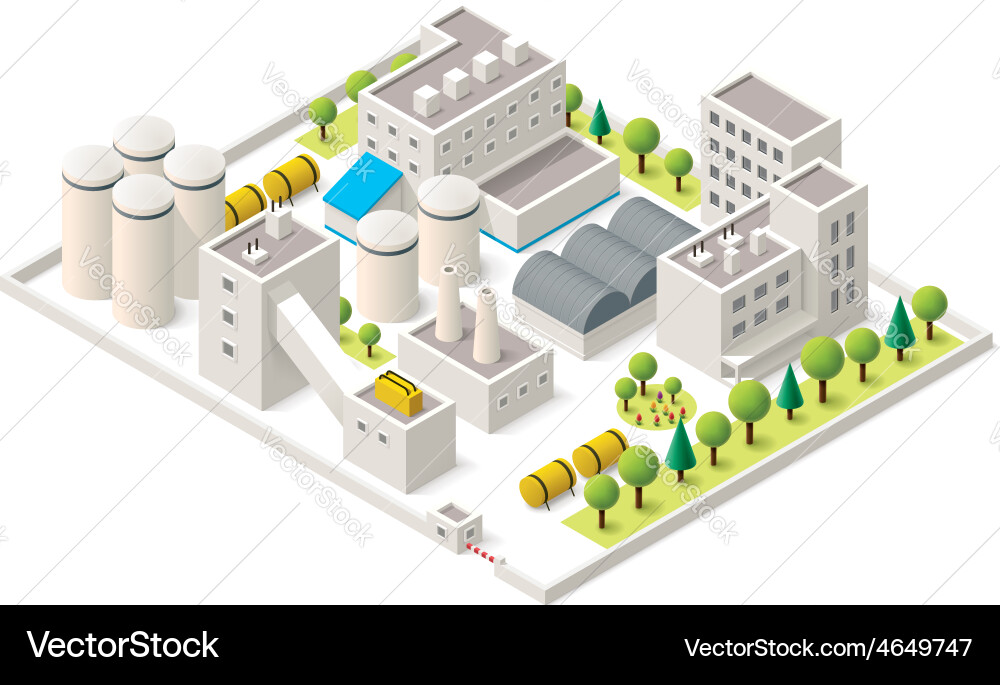 Isometric industrial district Royalty Free Vector Image