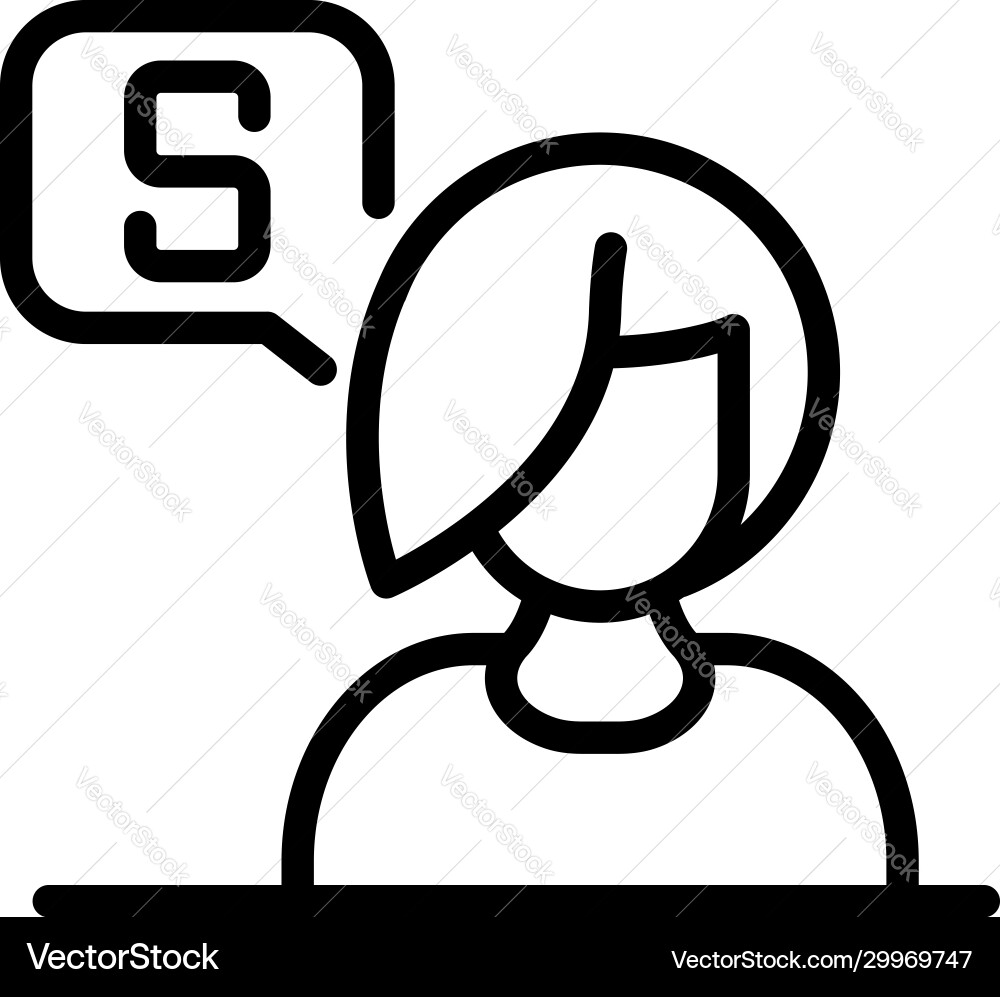 Loan manager icon outline style Royalty Free Vector Image