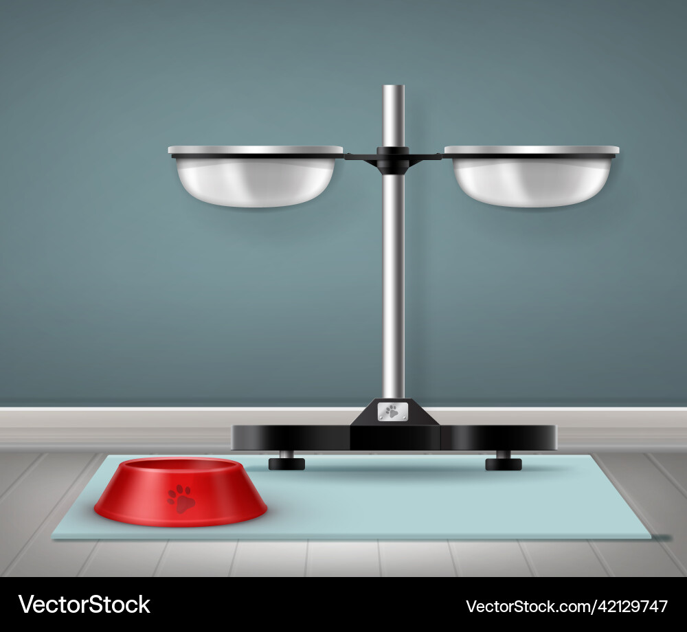 Metal and plastic bowls Royalty Free Vector Image