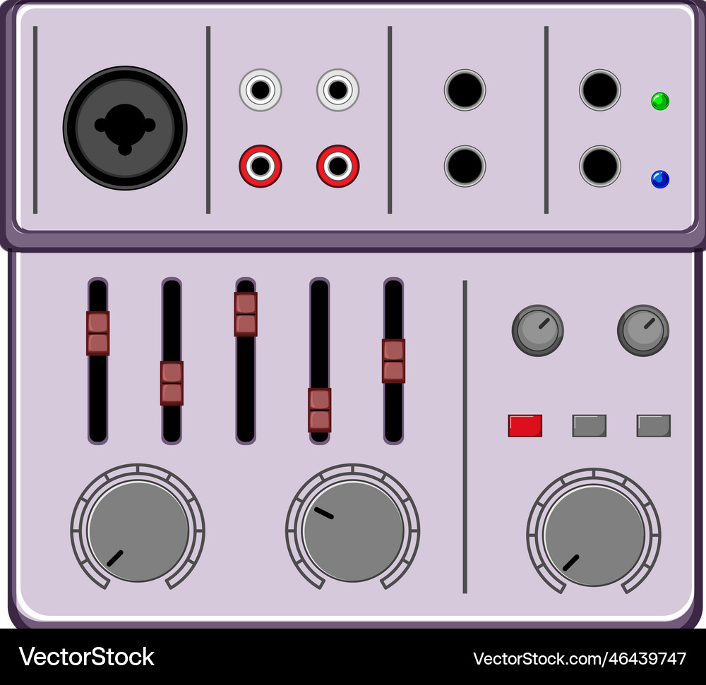 Mixing audio mixer cartoon Royalty Free Vector Image