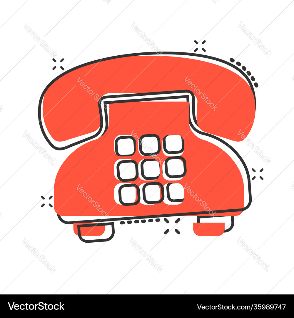 Mobile phone icon in comic style telephone talk Vector Image