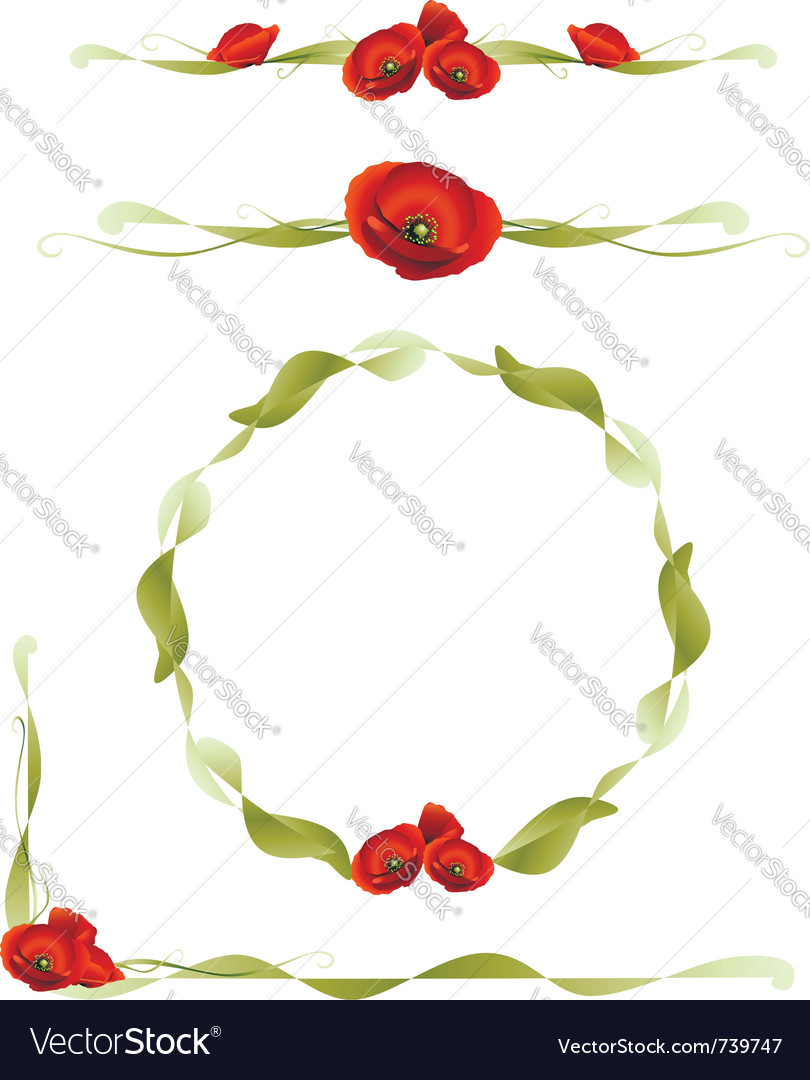 Poppy design elements Royalty Free Vector Image