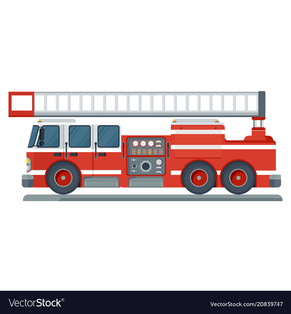 Red fire engine Royalty Free Vector Image - VectorStock