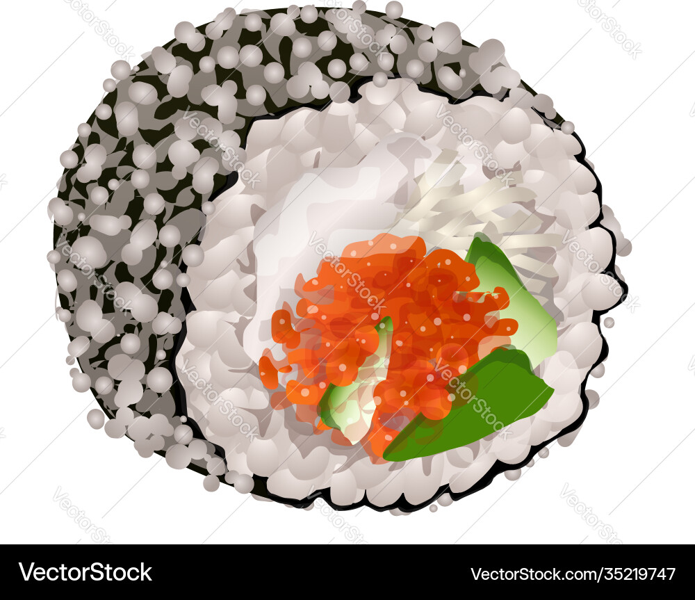 Rice sushi roll icon cartoon style Royalty Free Vector Image