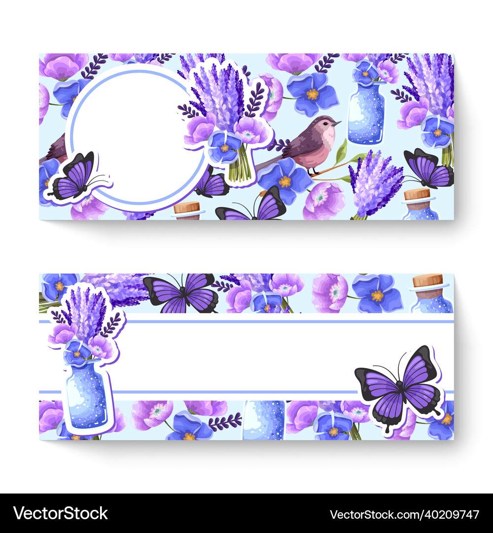 Spring floral banner template with colorful Vector Image