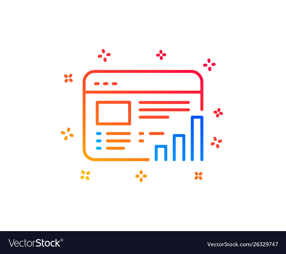 Web report line icon column graph sign Royalty Free Vector