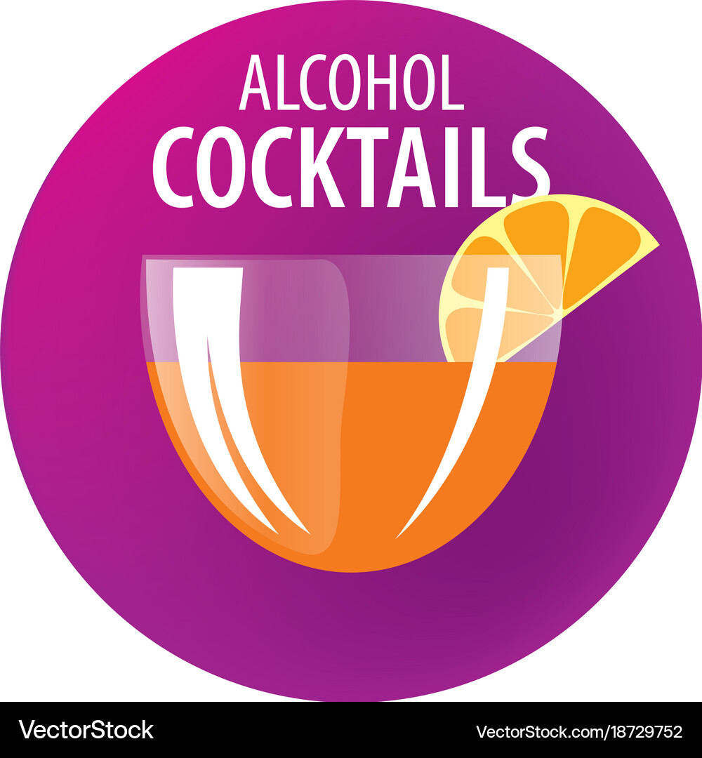 Alcoholic cocktails logo Royalty Free Vector Image