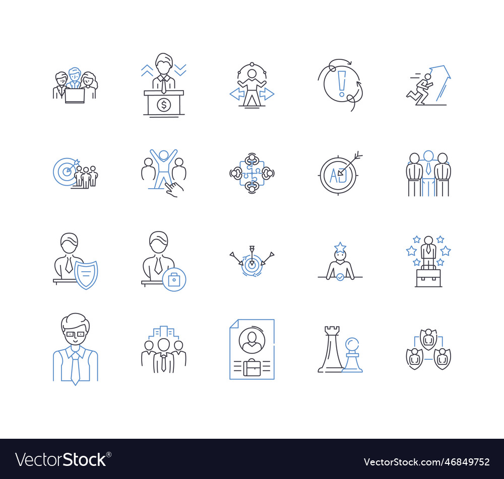 Business management line icons collection Vector Image Business management line icons collection Vector Image