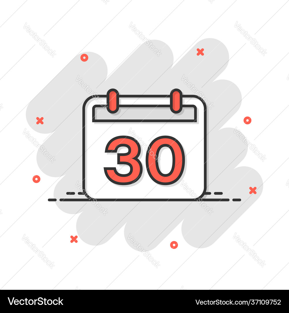Calendar agenda icon in comic style planner Vector Image