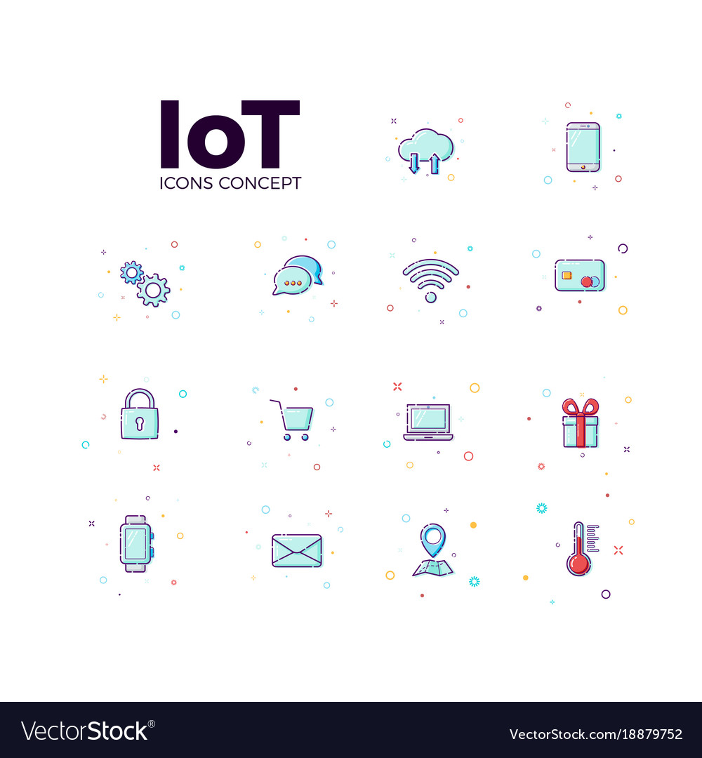 Concept internet of things icons iot Royalty Free Vector