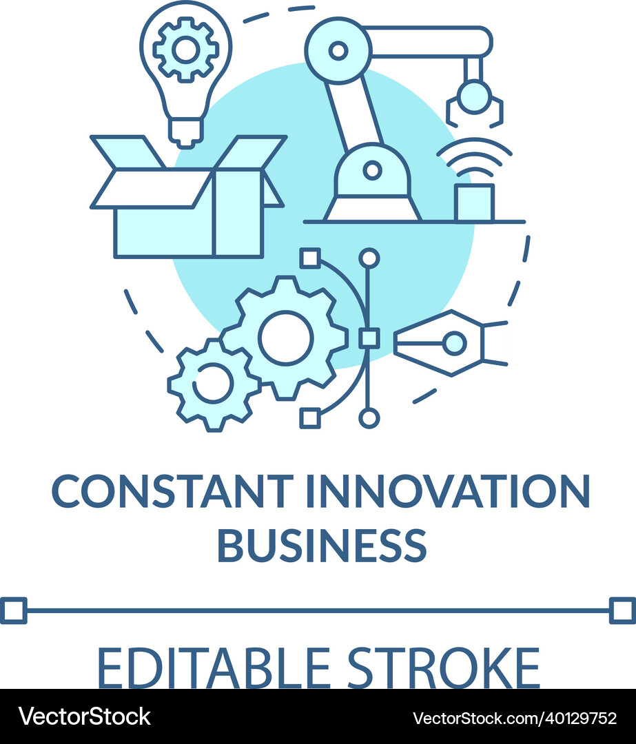 Constant innovation business blue concept icon Vector Image