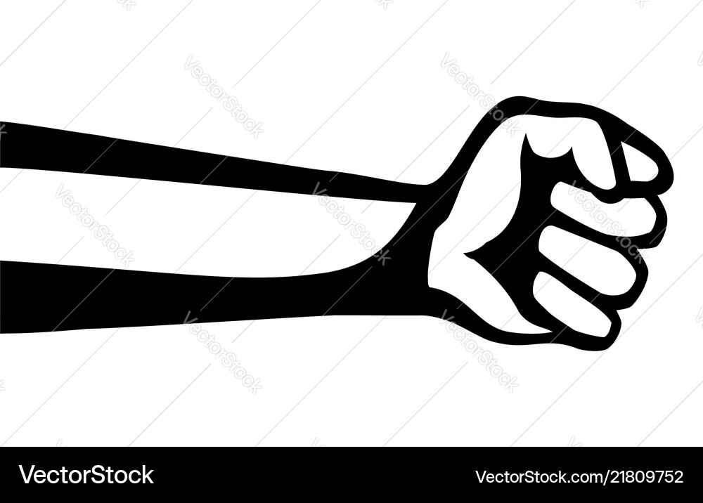Hand a man with a fist Royalty Free Vector Image