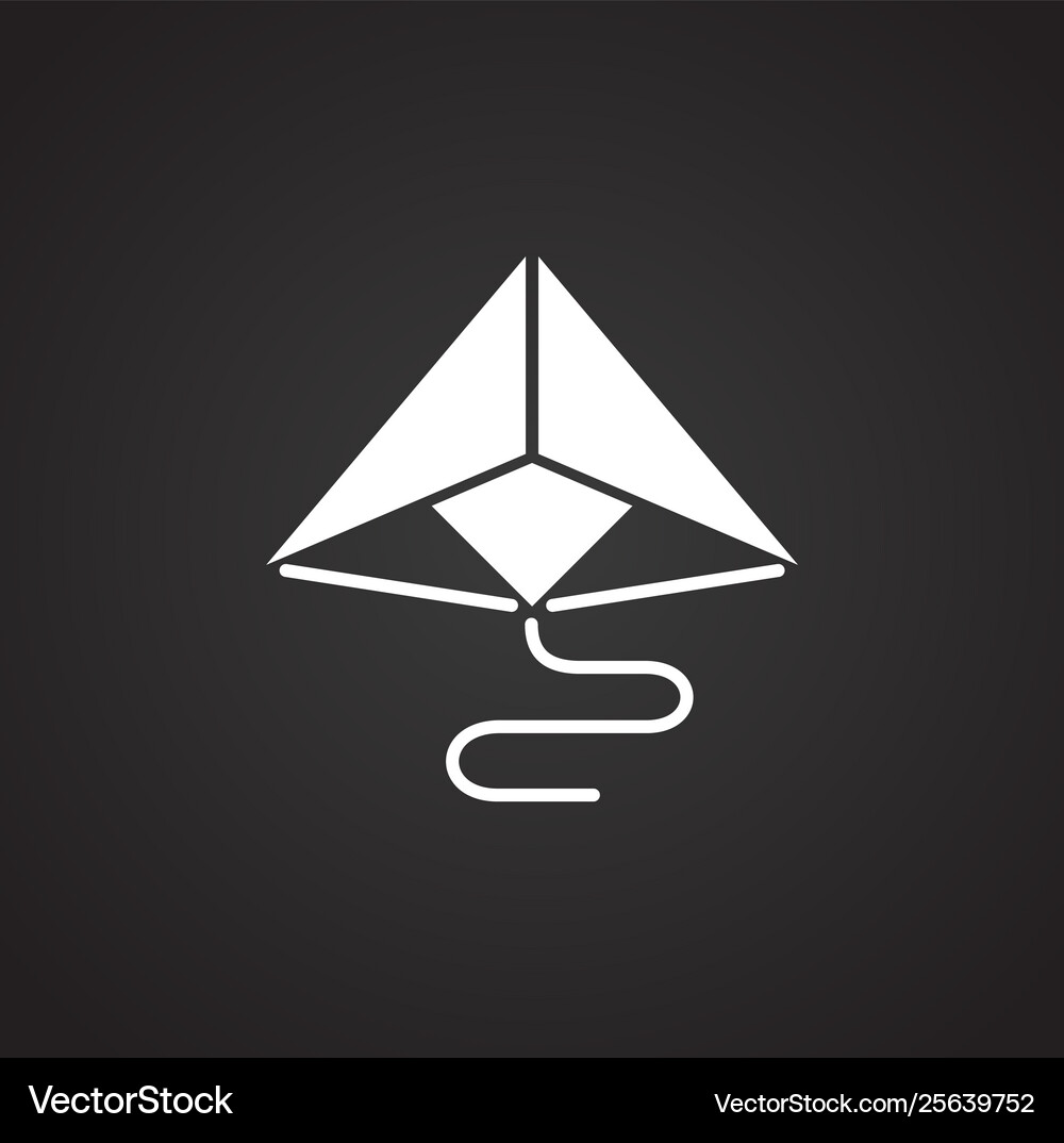 Kite icon on black background for graphic and web Vector Image