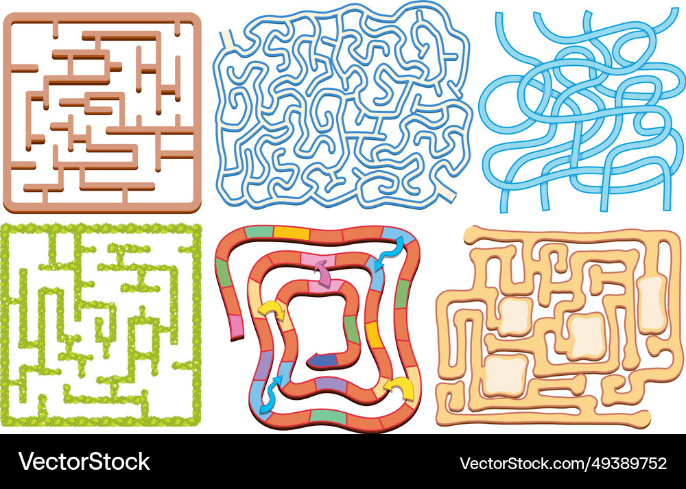 Labyrinth maze game template with cartoon Vector Image