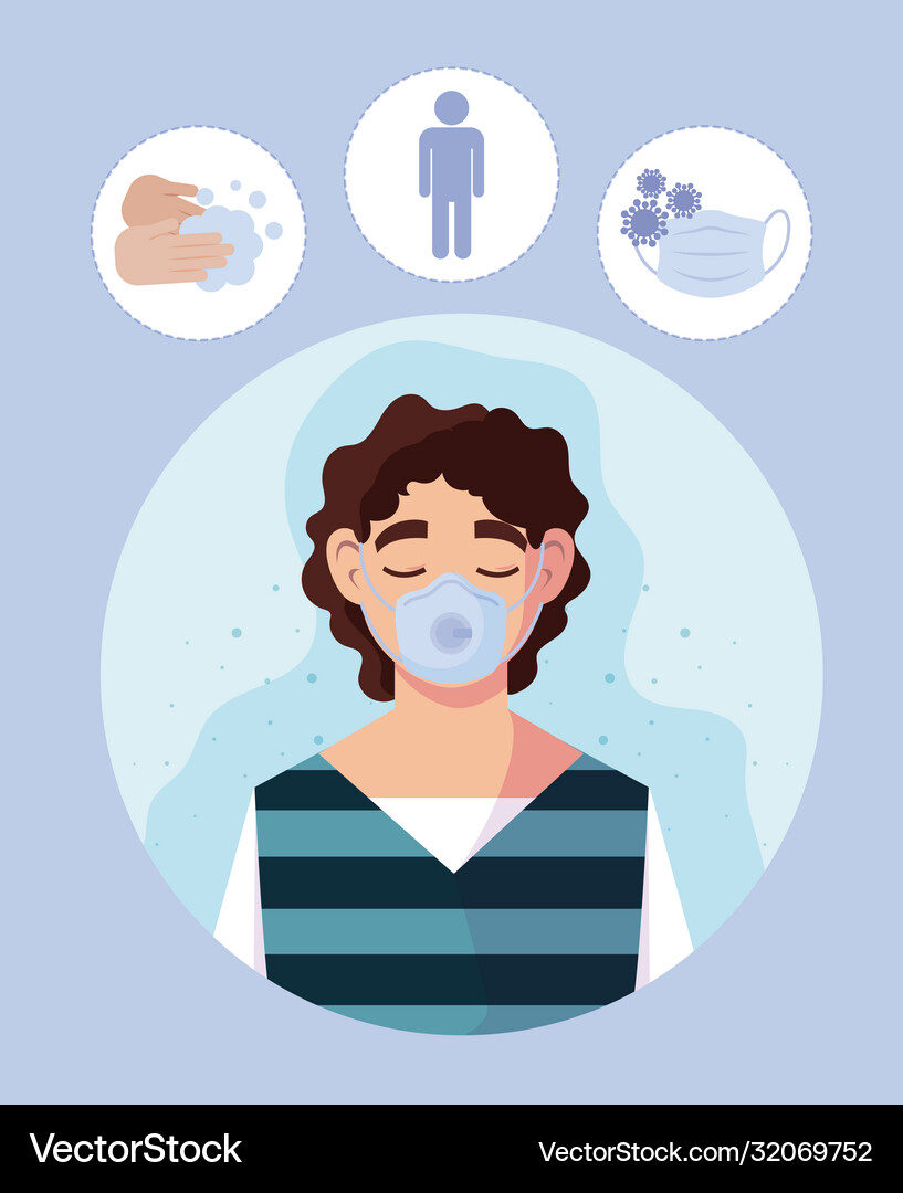 Man with medical mask design Royalty Free Vector Image