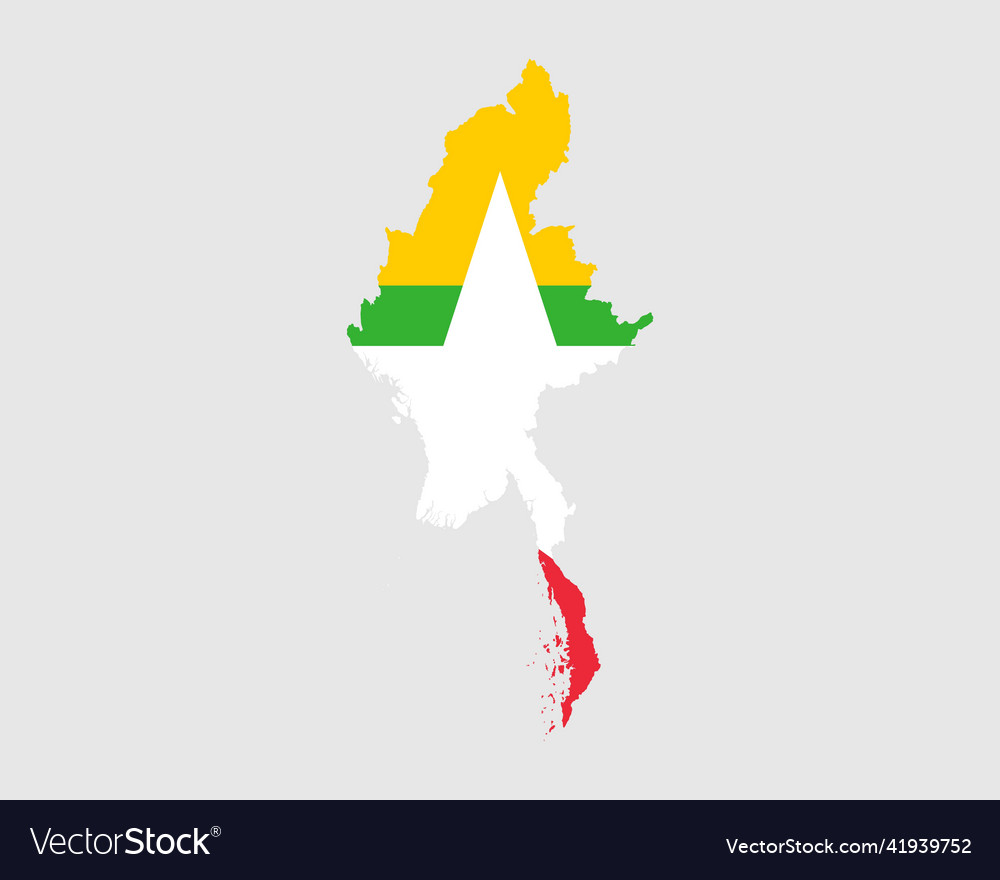 Myanmar map flag burma burmese country banner Vector Image