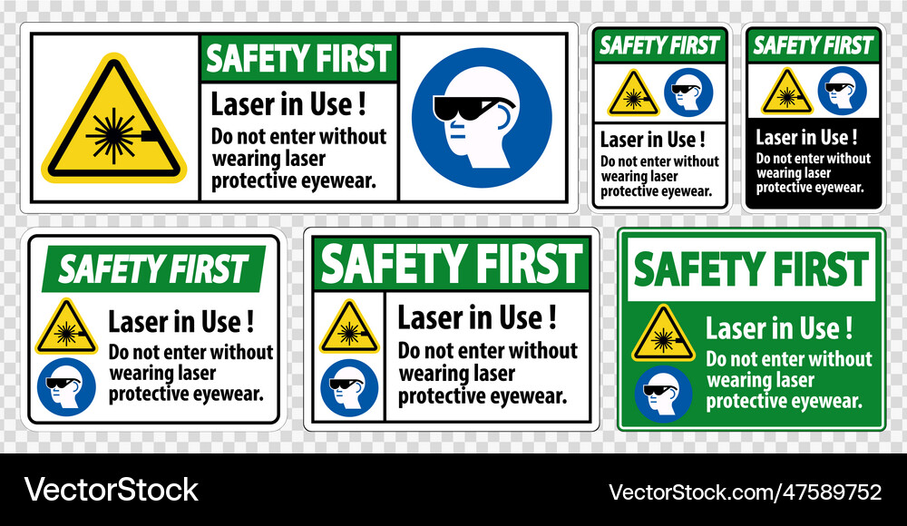 Safety first ppe labellaser in use do Royalty Free Vector