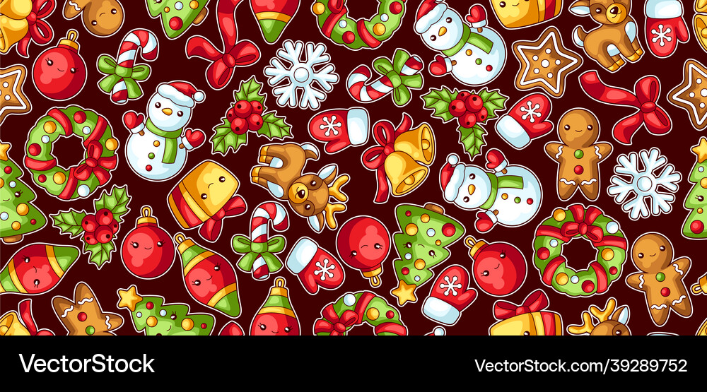 Sweet merry christmas seamless pattern cute Vector Image