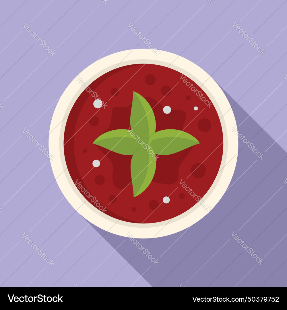 Top view cream soup icon flat aliment Royalty Free Vector
