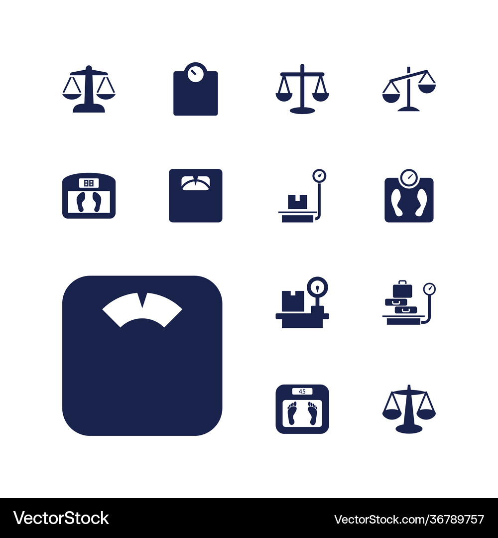 13 scales icons Royalty Free Vector Image - VectorStock
