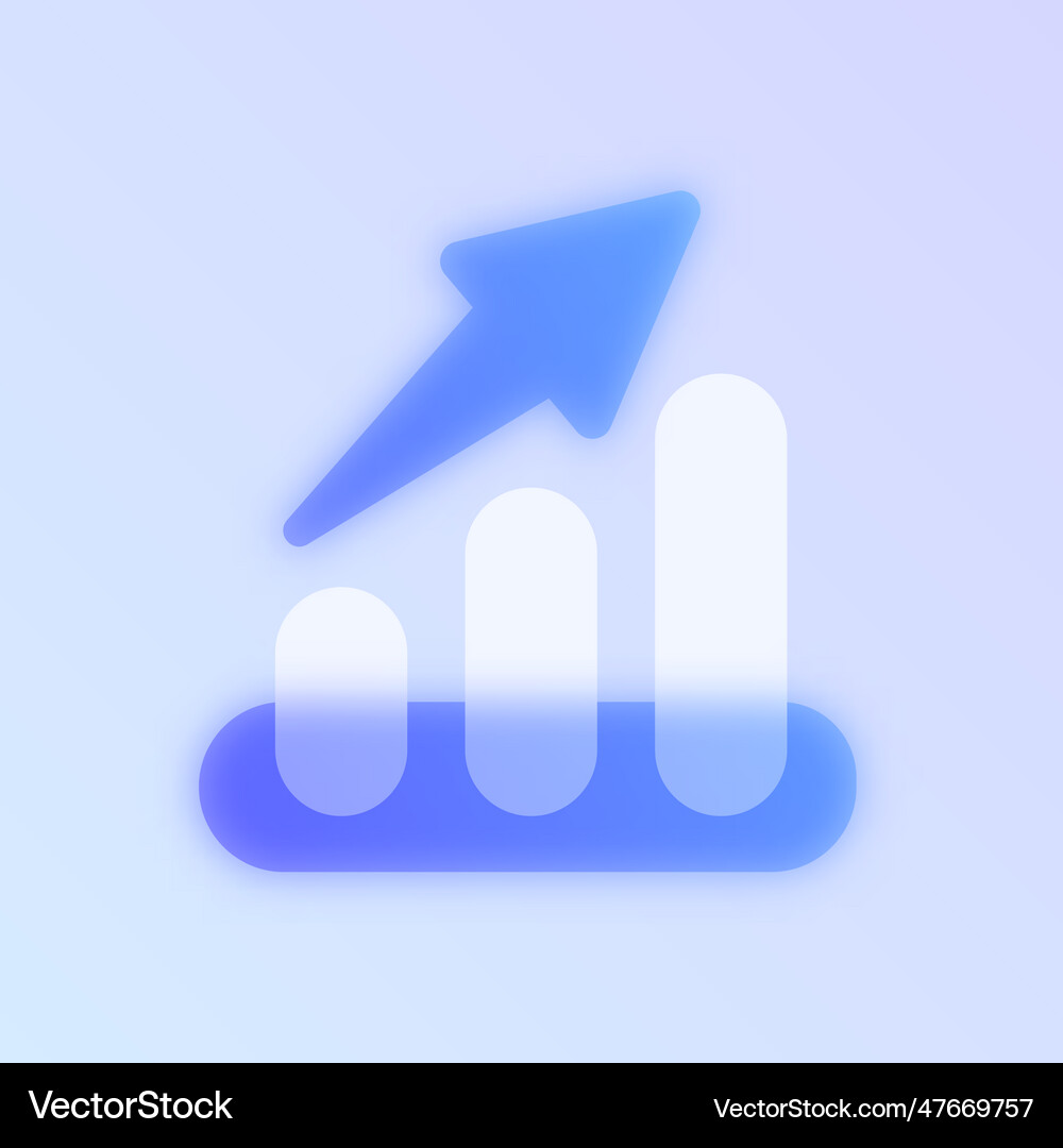 Chart glass morphism trendy style icon Royalty Free Vector