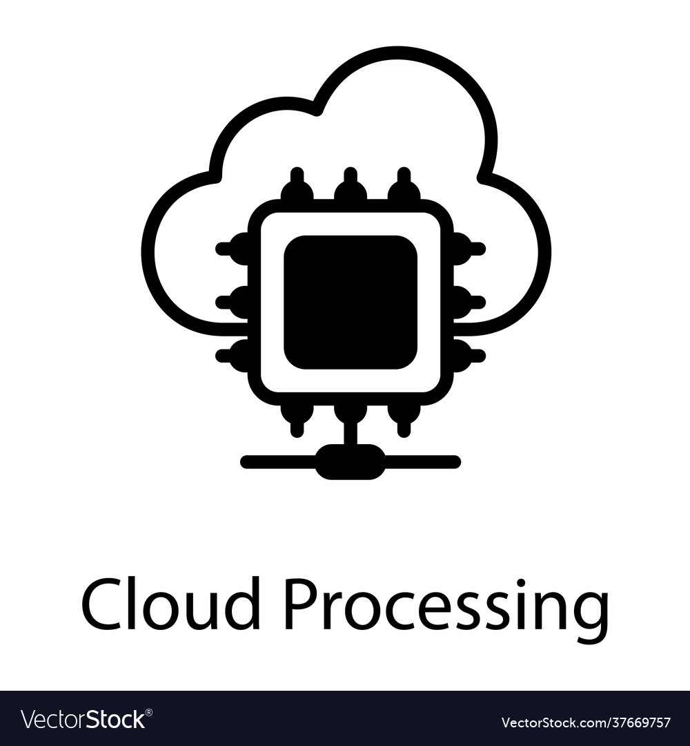 Cloud processing Royalty Free Vector Image - VectorStock