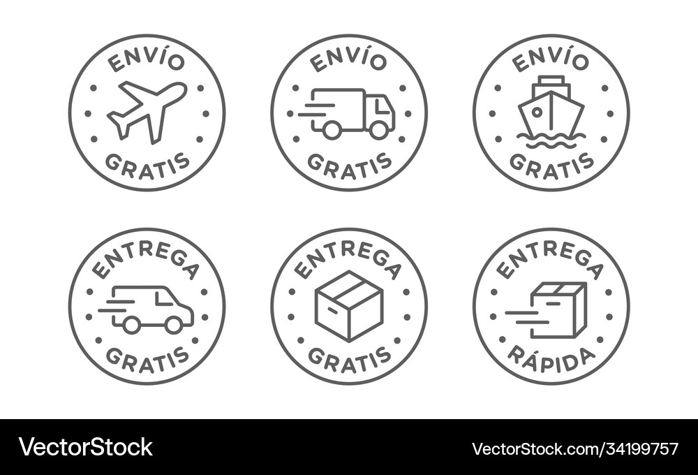 Conjunto de icons envio entrega gratis Royalty Free Vector
