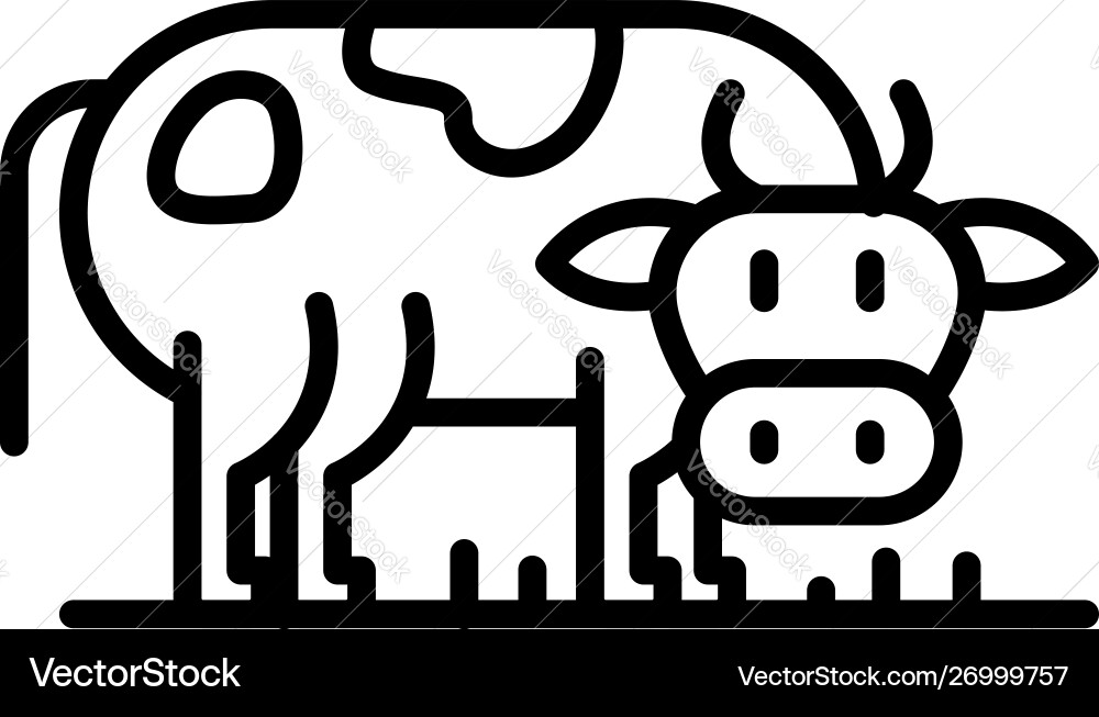 Cow side view icon outline style Royalty Free Vector Image