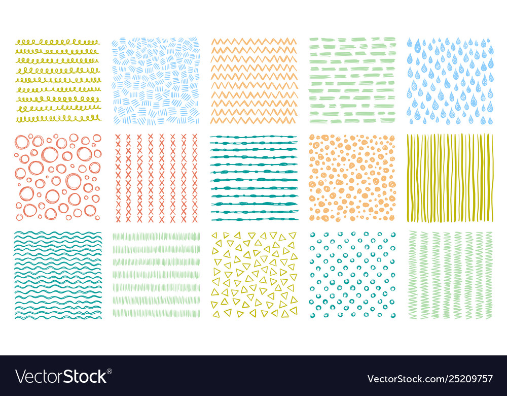 Hand drawn textures scribble pattern curved Vector Image