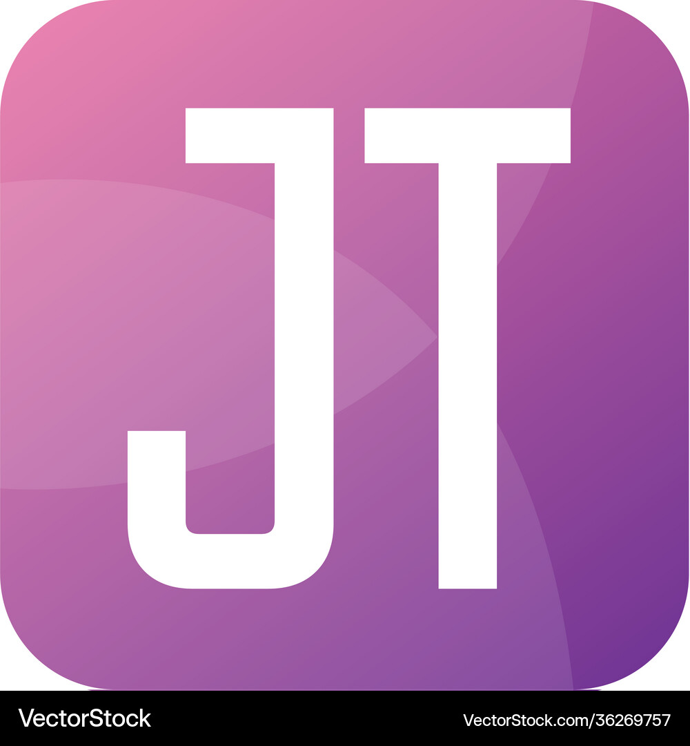 Jt letter logo design with simple style Royalty Free Vector