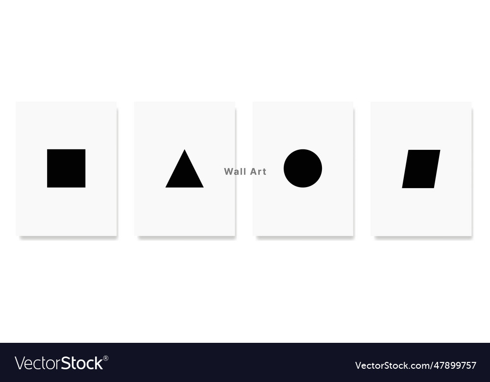 Minimalist basic shape design on white canvas Vector Image