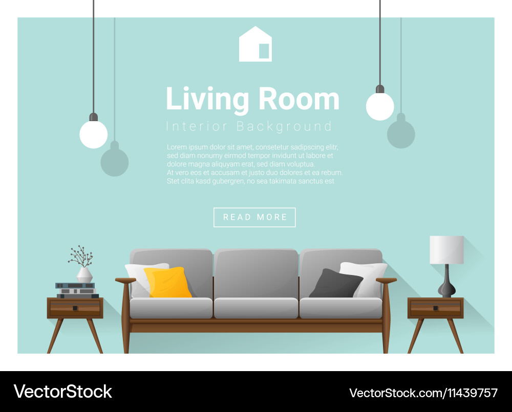 Modern living room interior background 1 Vector Image