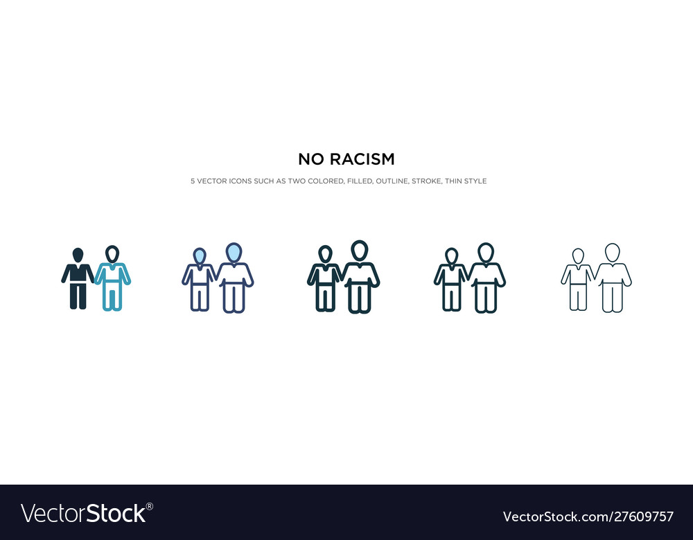 No racism icon in different style two colored Vector Image