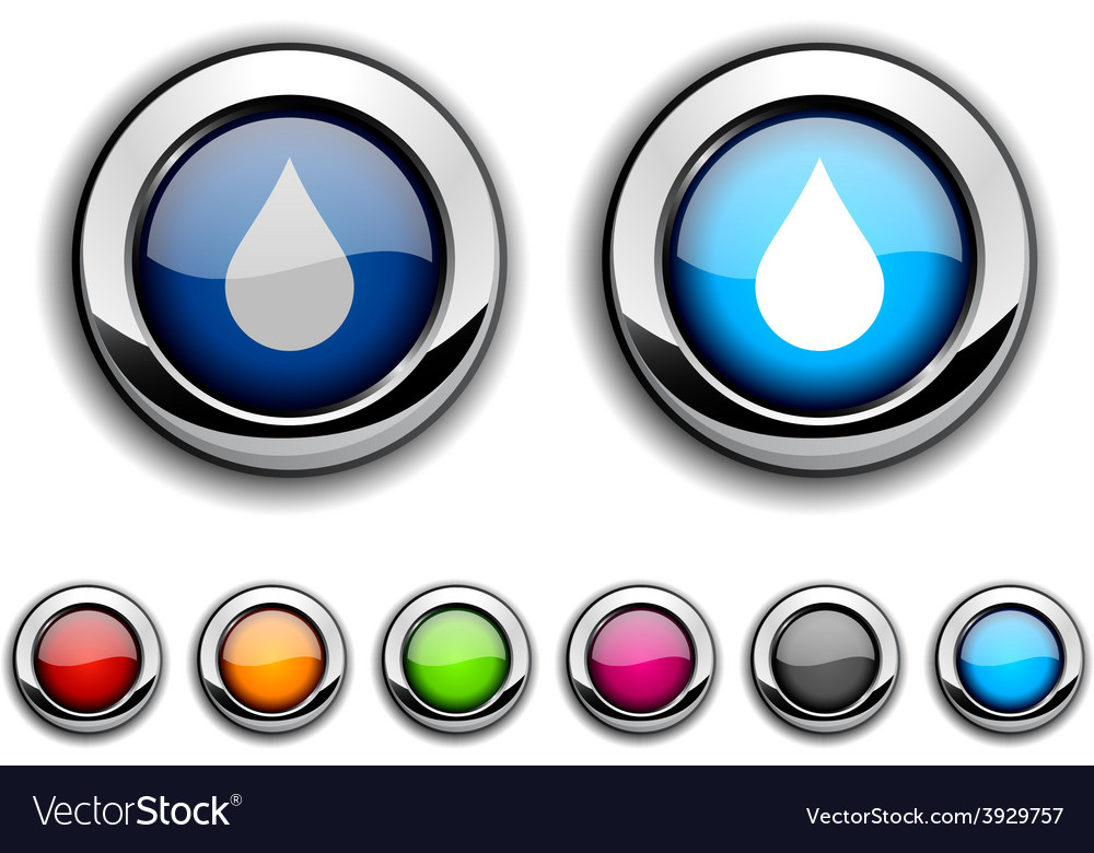 Rain button Royalty Free Vector Image - VectorStock