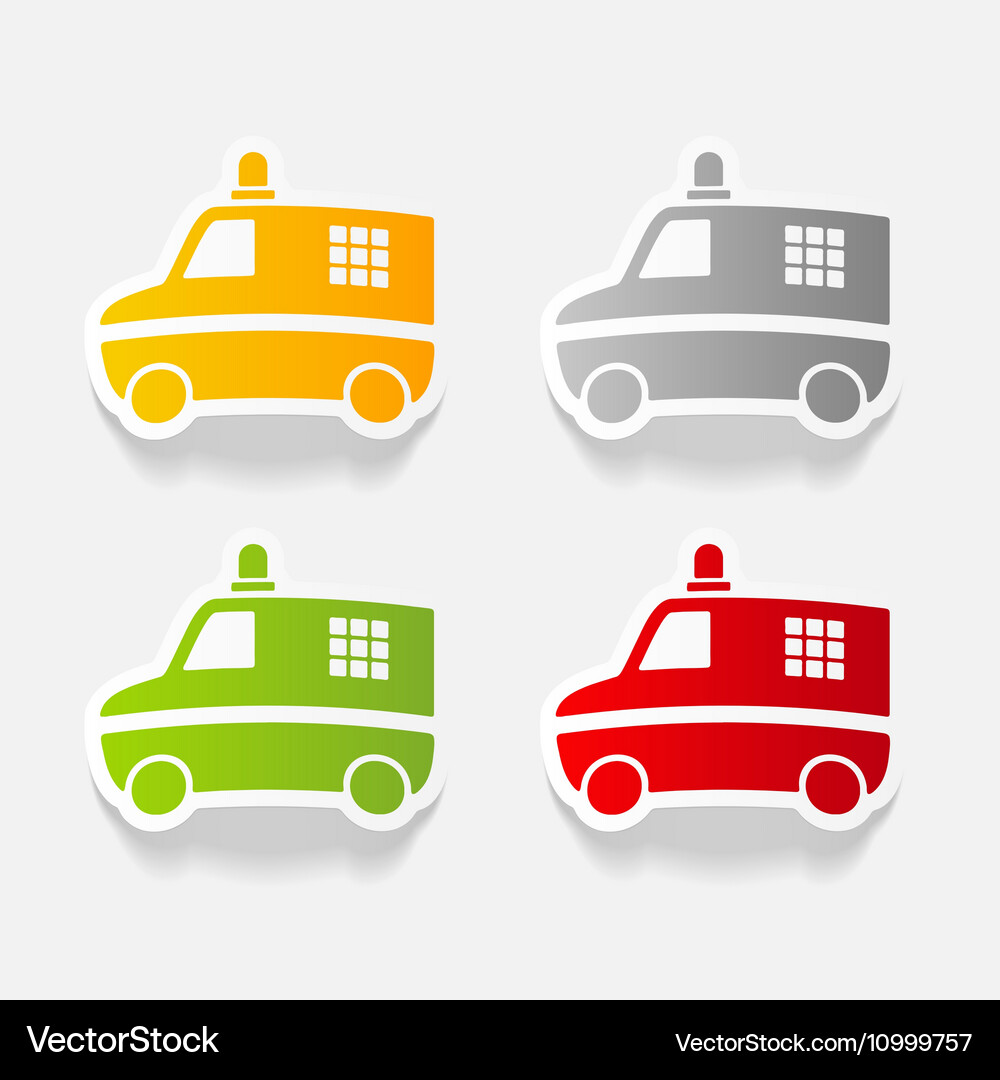 Realistic design element police car Royalty Free Vector