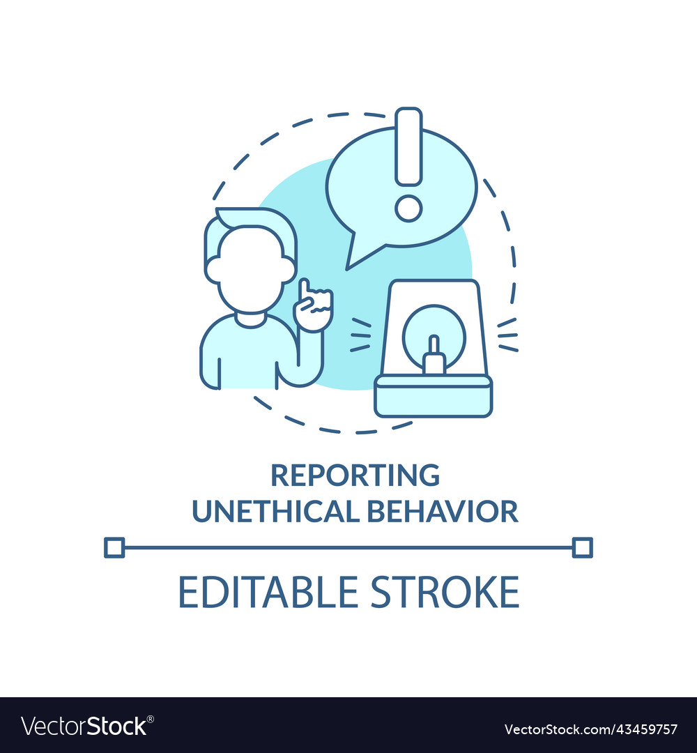 Reporting unethical behavior turquoise concept Vector Image Reporting unethical behavior turquoise concept Vector Image