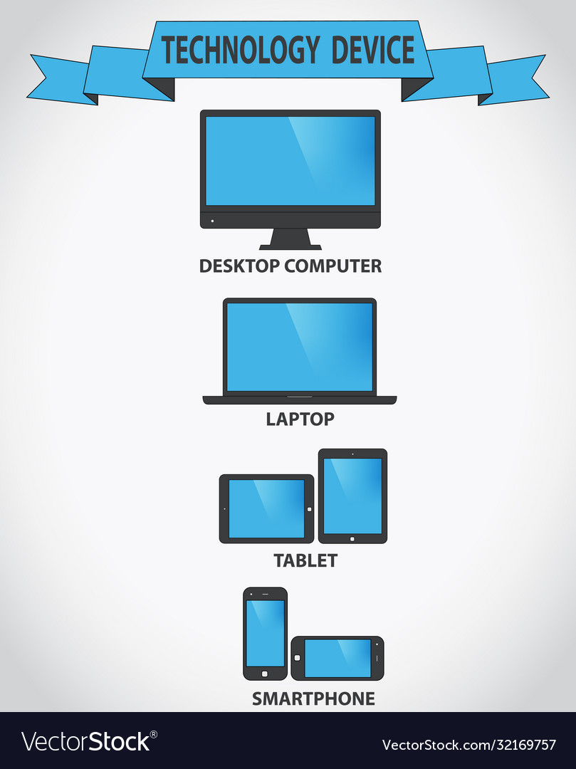 Responsive design for web- computer screen Vector Image