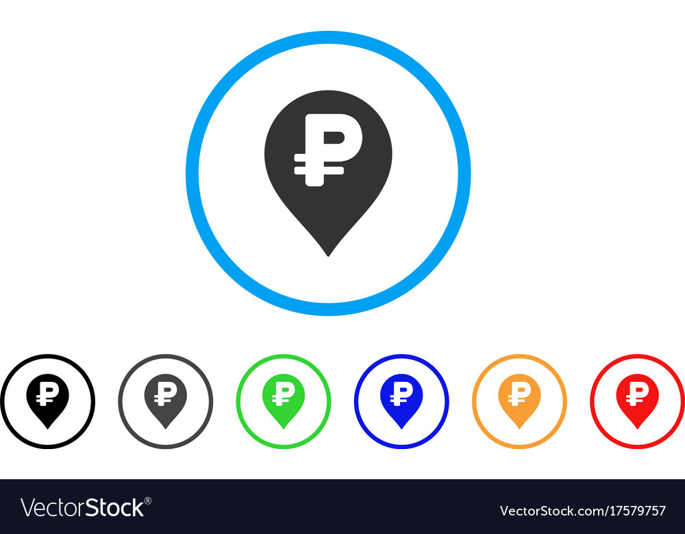 Rouble map marker rounded icon Royalty Free Vector Image Rouble map marker rounded icon Royalty Free Vector Image