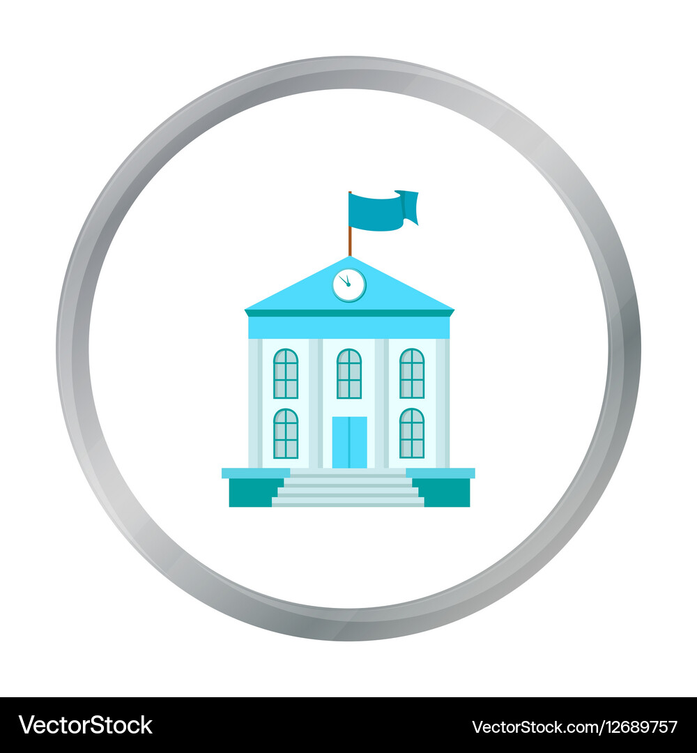 School icon cartoon single education from Vector Image