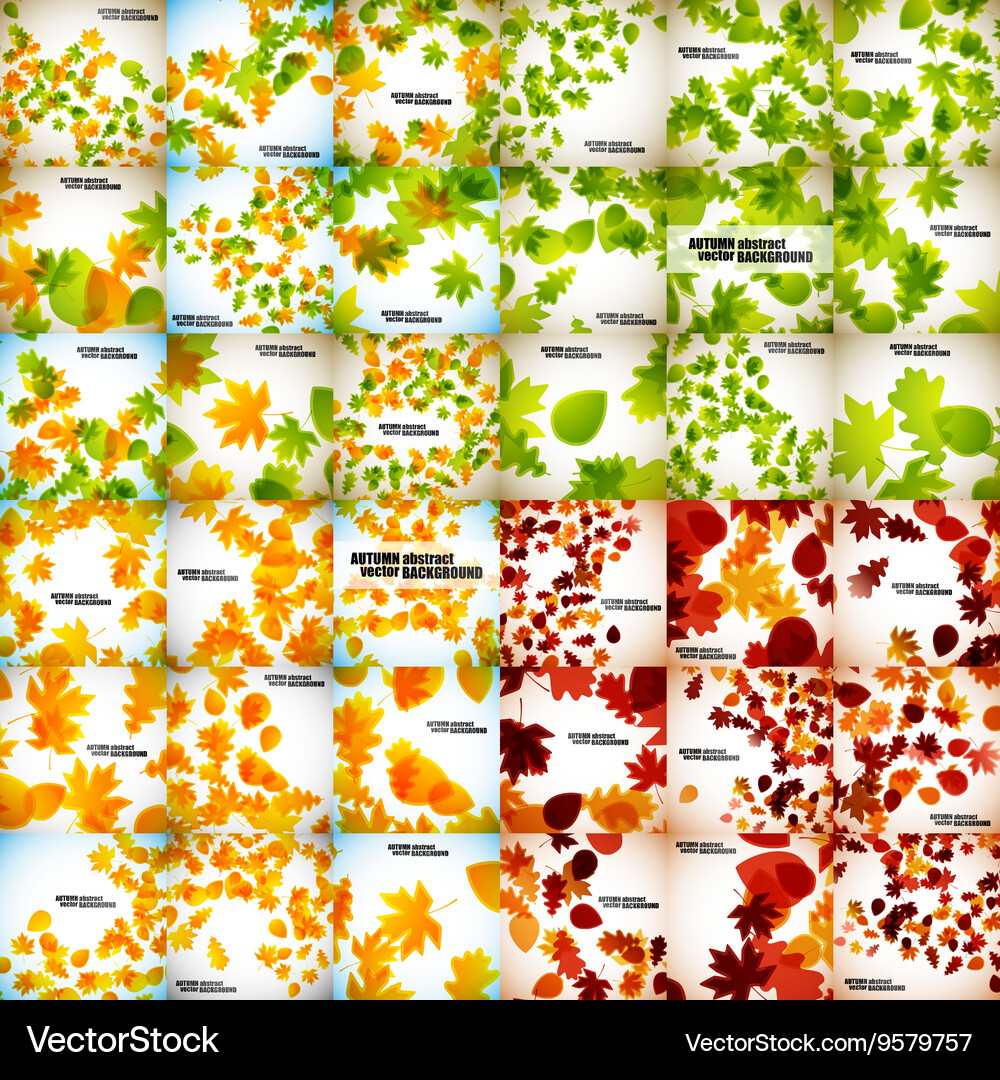 Set of autumn backgrounds Royalty Free Vector Image