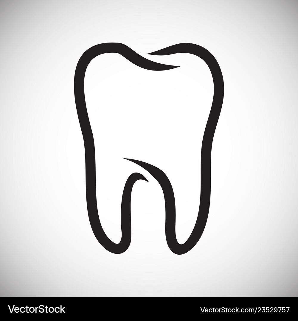 Tooth icon on white background for graphic and web