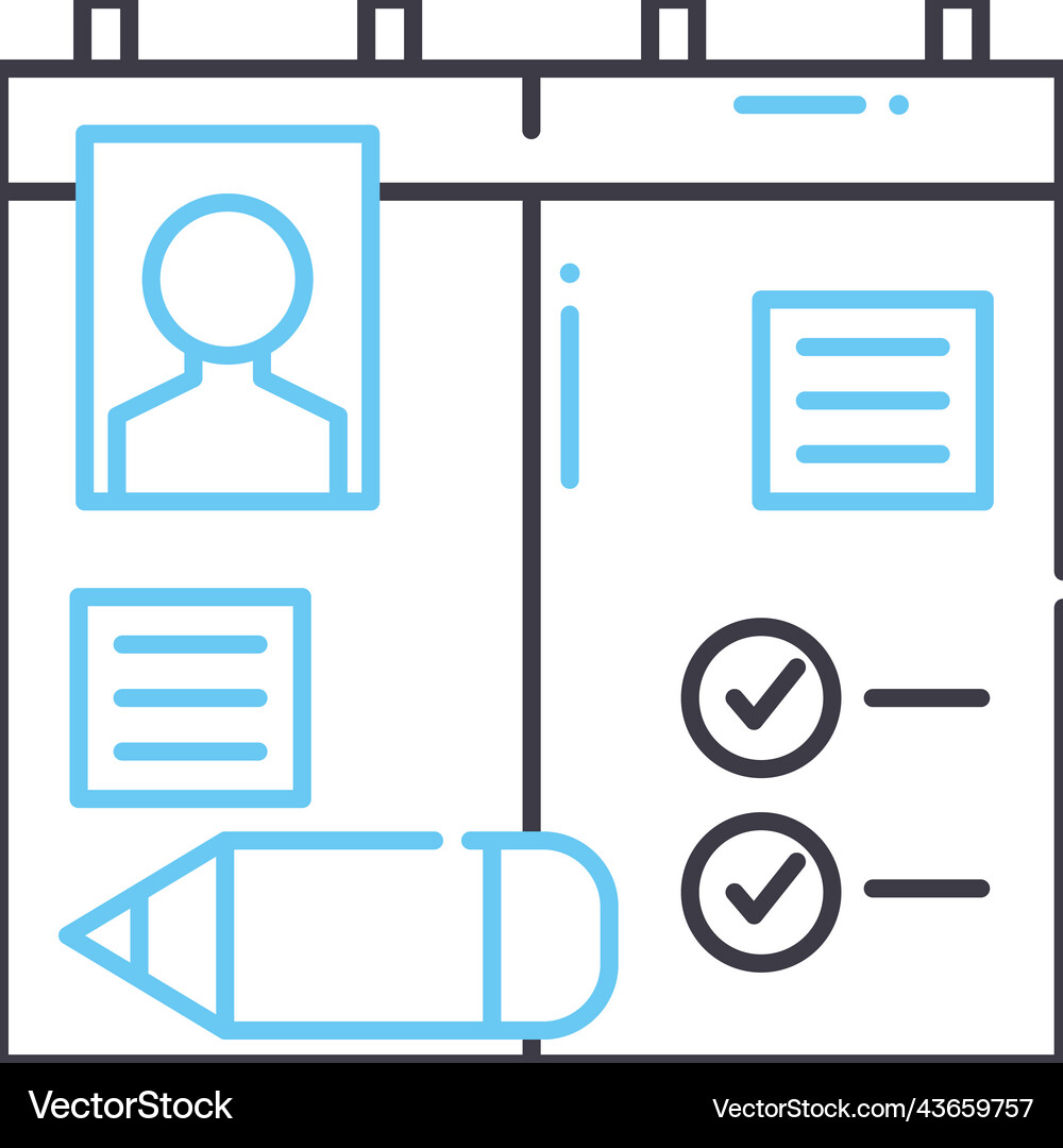 Working planner line icon outline symbol Vector Image