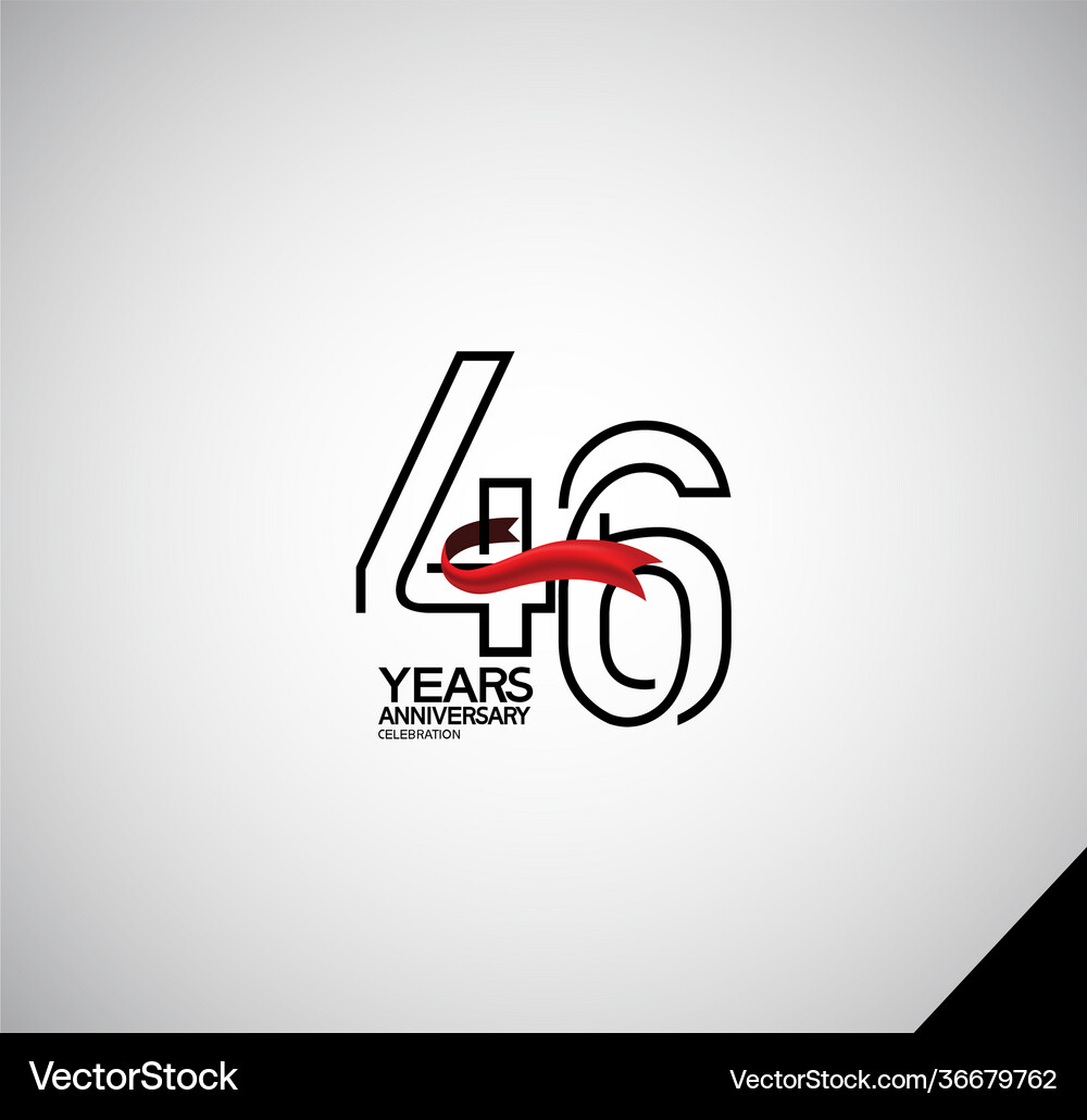 46 years anniversary logotype simple design Vector Image
